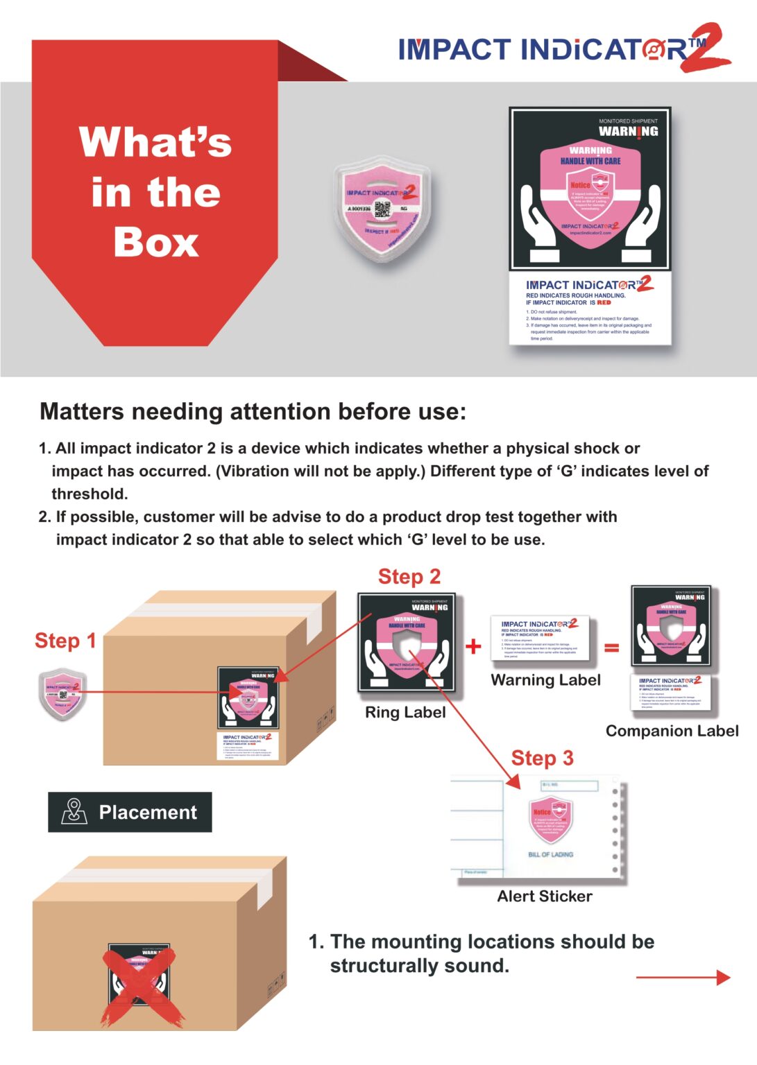 Impact Indicator 2 - Shock Monitor & Watch Your Goods! | Impact Indicator 2